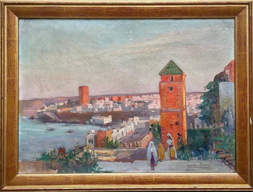 Gaston Jules Louis Durel | View of a town in North Africa On its ...