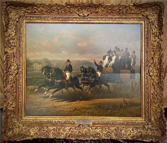 A. van Antrop | The arrival of the horse-drawn carriage (1869) | MutualArt