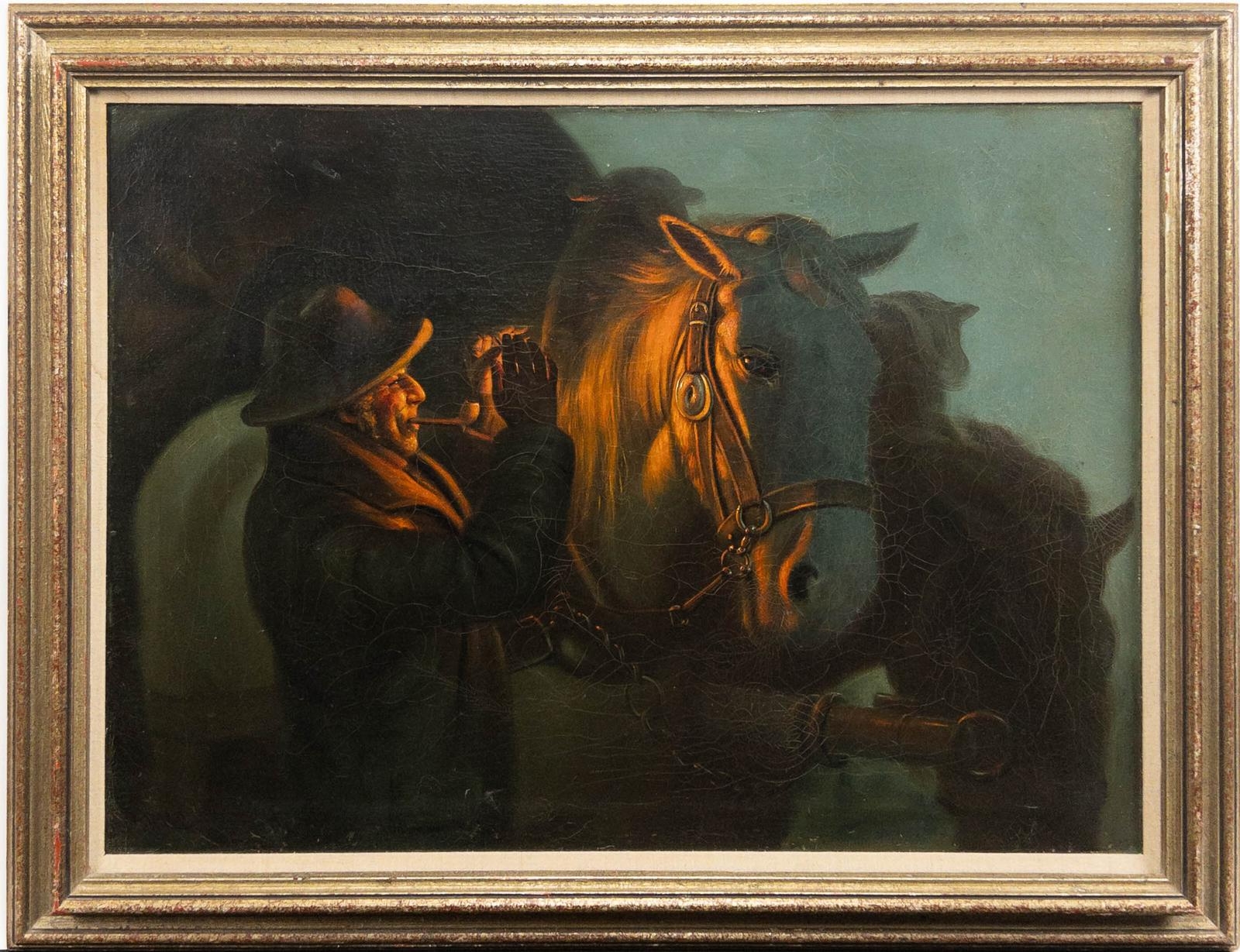 Astley David Montague Cooper | Night time scene of a cowboy lighting ...