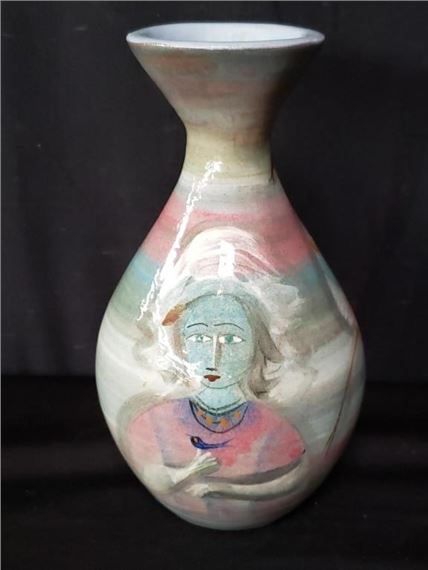 Polia Pillin | Polia Pillin hand-painted ceramic vase | MutualArt