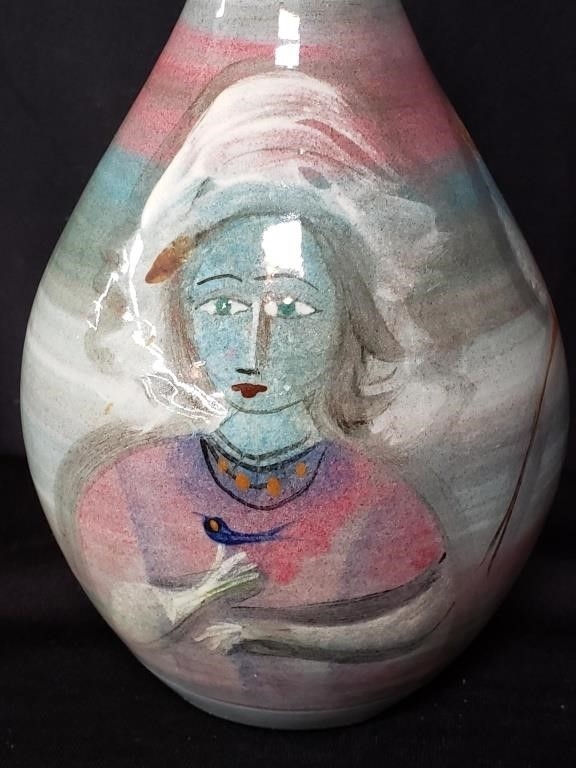 Polia Pillin | Polia Pillin hand-painted ceramic vase | MutualArt