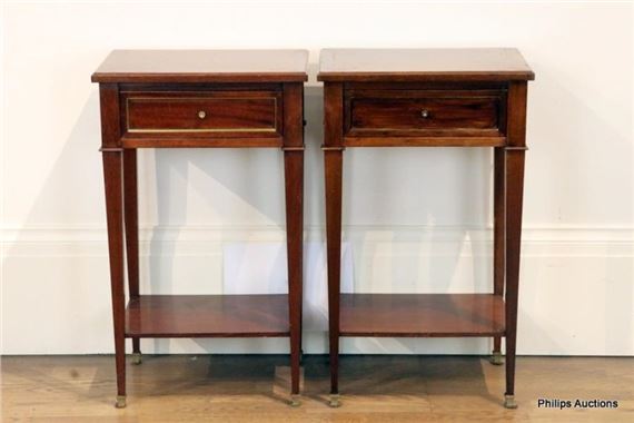 Directoire | A PAIR OF DIRECTOIRE STYLE MAHOGANY BEDSIDE TABLES (Mid ...