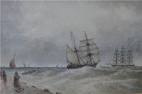 Thomas Bush Hardy | Awaiting return of the fleet | MutualArt