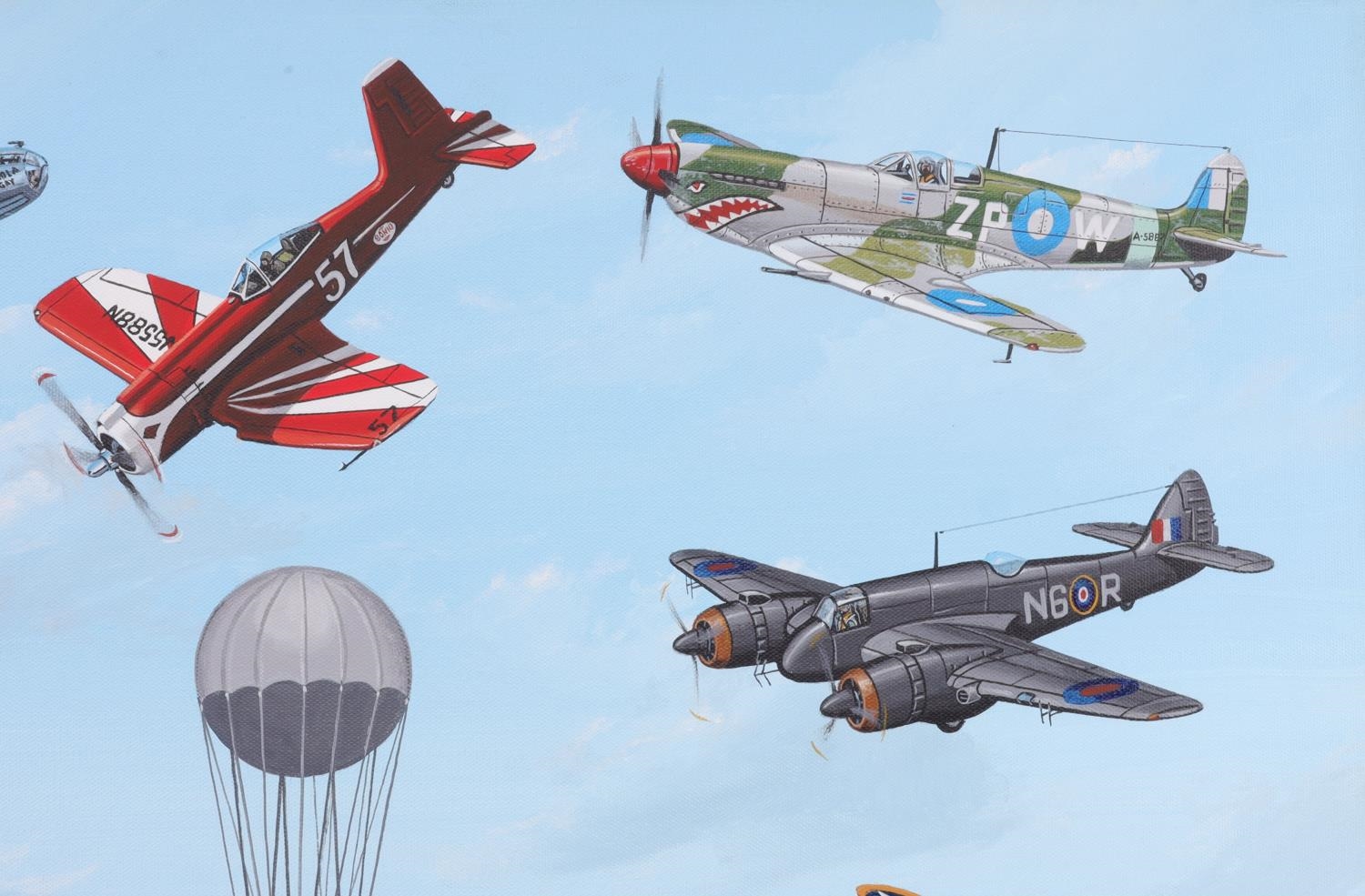 Raymond Waddey | RAY WADDEY WWII AIRCRAFT PAINTING SIGNED | MutualArt