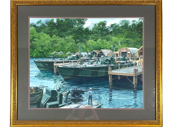 Tom Freeman | WWII PT Boats Docked Print by Tom Freeman (2012) | MutualArt