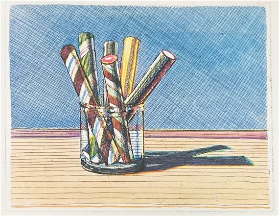 Wayne Thiebaud | Wayne Thiebaud - Sticks in a Jar (1991) | MutualArt