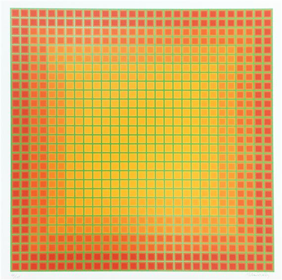 Julian Stanczak | Julian Stanczak - Let It Be Orange (1981) | MutualArt