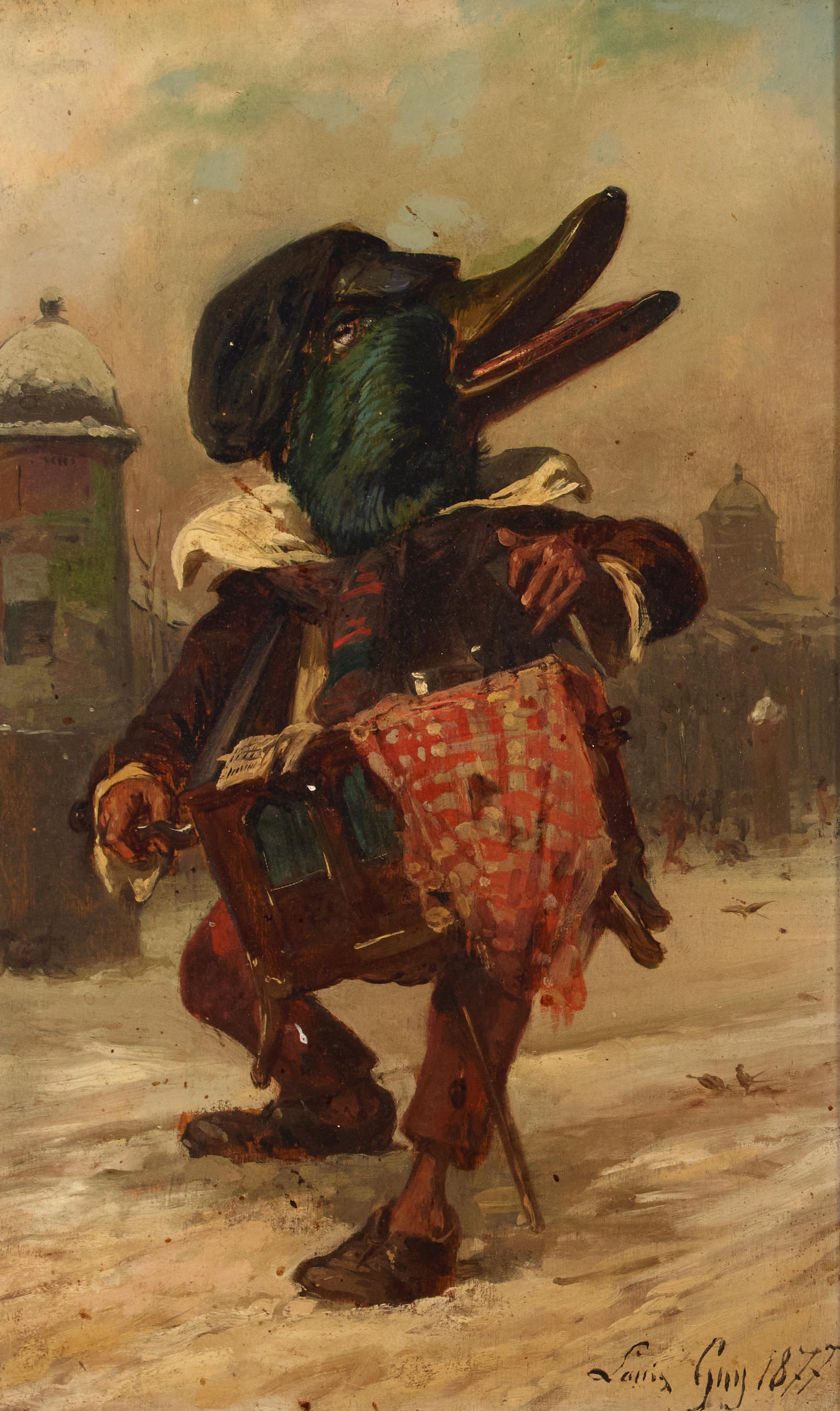 Louis Guy | Anthropomorphic Duck and Turkey (1876 - 1877) | MutualArt