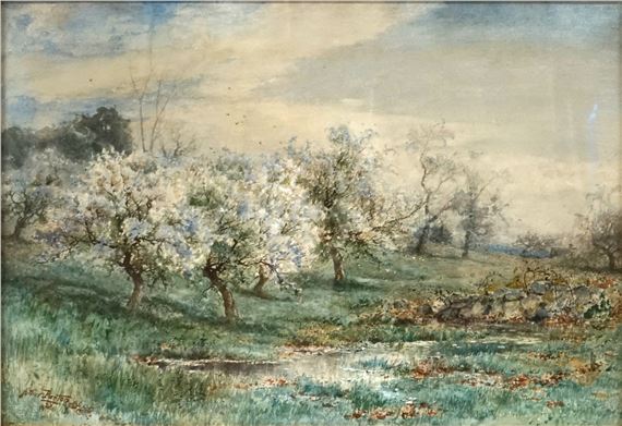 Arthur Parton | 'Apple Orchard in Blossom' (1842) | MutualArt