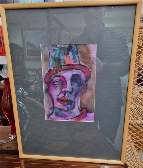 Trevor Thomas | Trevor Thomas Sad Clown Original Watercol (1989 ...