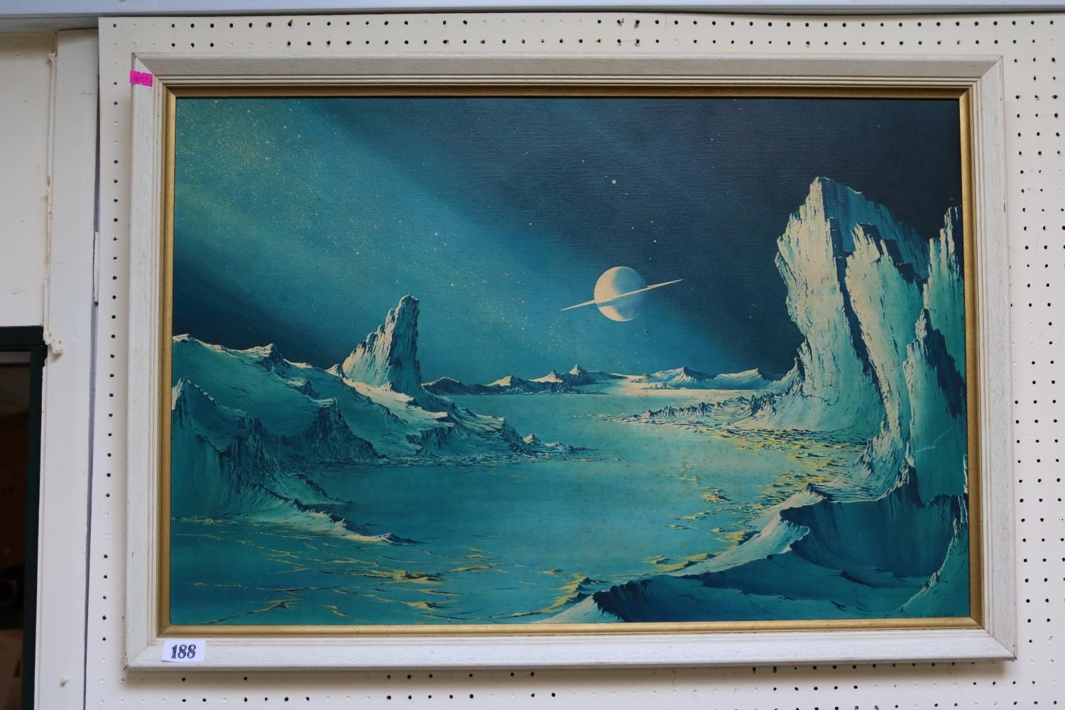 Peter Lightfoot | Peter Lightfoot framed print of a Moonscape Saturn ...