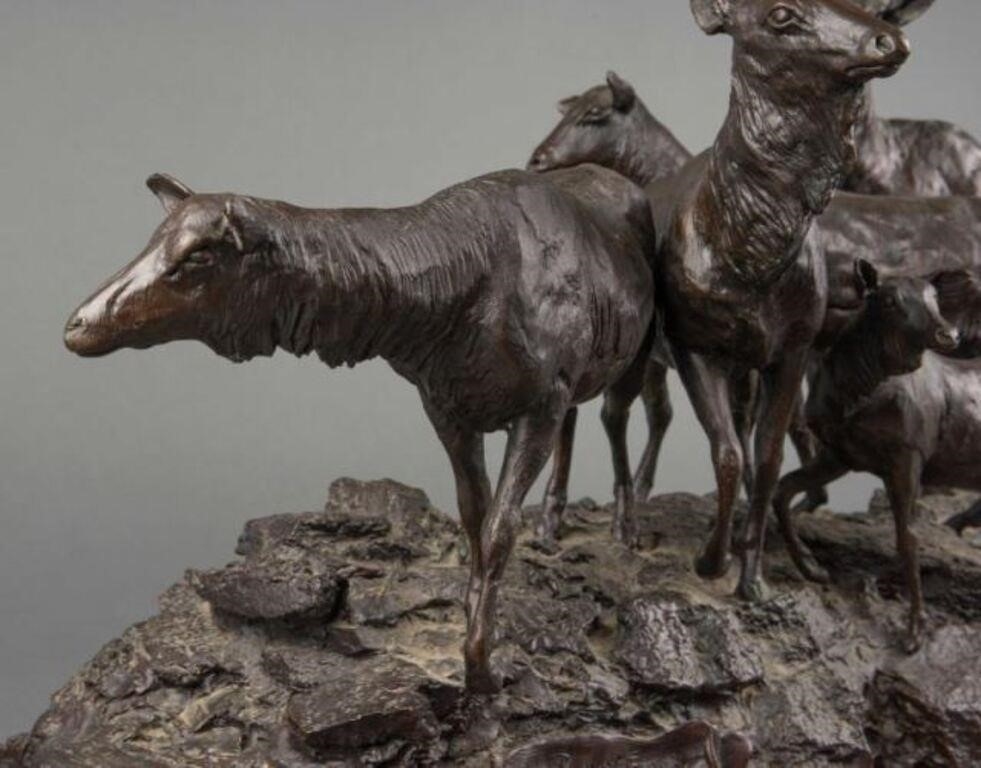 Skip Glomb | Large Skip Glomb Bronze of Elk, The Royal Family (1980 ...