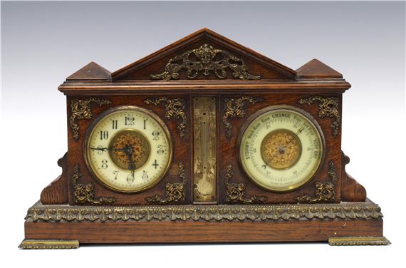 An Edwardian | An Edwardian oak cased combination clock | MutualArt