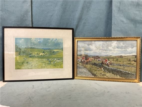 Michael Lyne | landscape with Duke of Beauforts Hunt | MutualArt