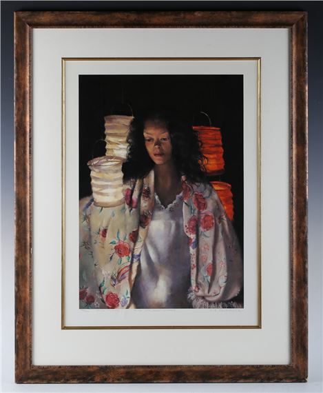 Robert Lenkiewicz | Anna with Paper Lanterns | MutualArt