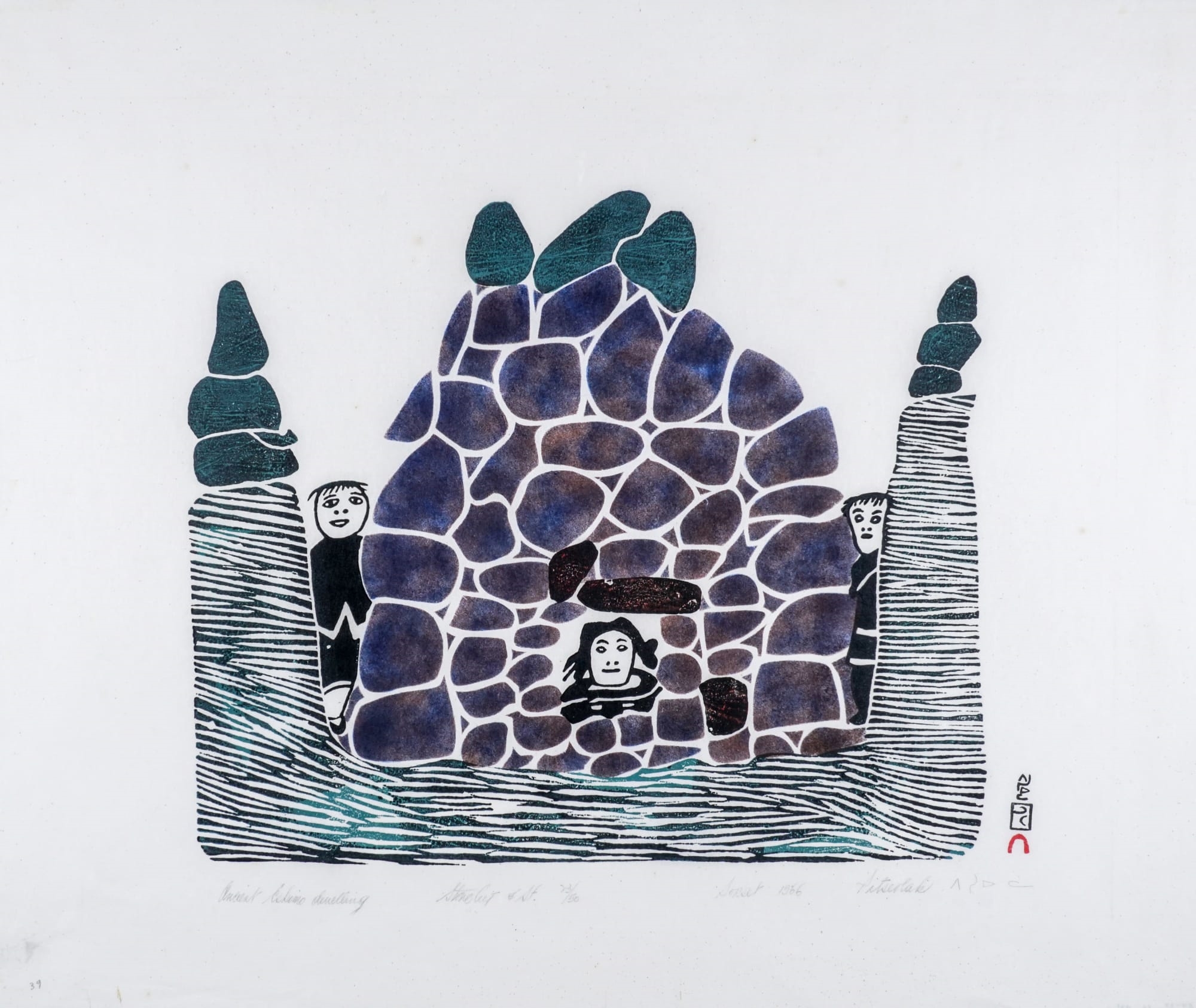 Pitseolak Ashoona | Ancient Eskimo Dwellings/Ancient Stone Dwellings ...