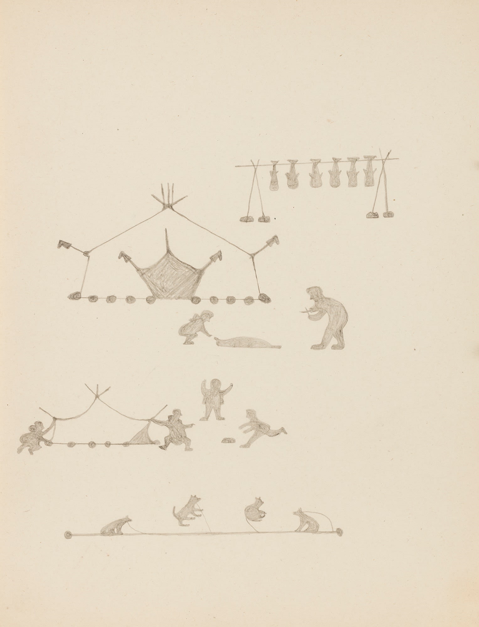 Niviaksiak | Untitled (Four Scenes Camp Scenes (1957 - 1958) | MutualArt