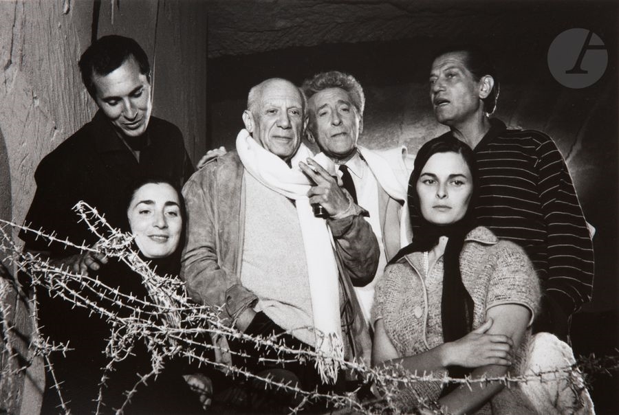 Lucien Clergue | Pablo Picasso and Jean Cocteau surrounded by Serge ...