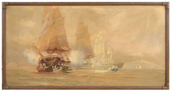 Rodolfo Claudus | Navy with galleons (1942) | MutualArt