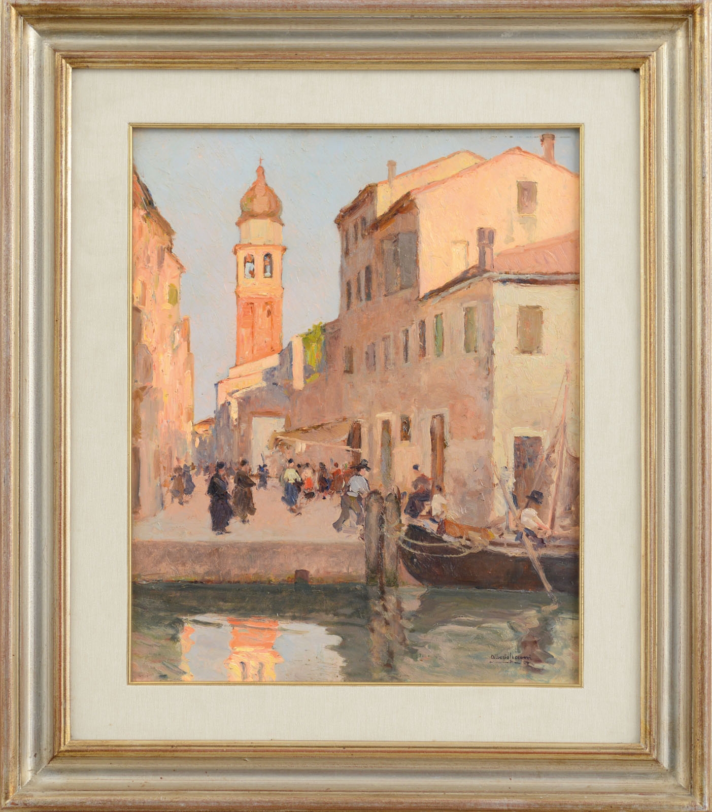 Alberto Cecconi | Lagoon foreshortening with figures | MutualArt