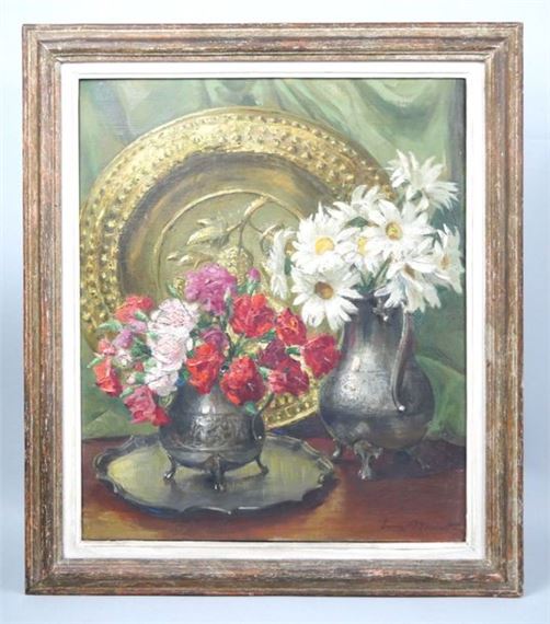 Luigi Moretti | Still life with flowers and dishes | MutualArt