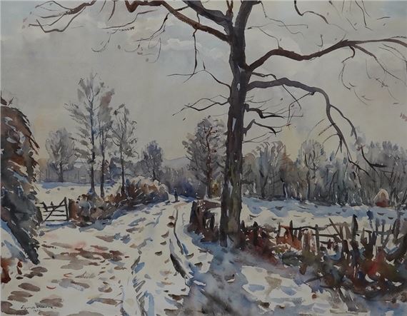 William Lyons-Wilson | Rural landscape with figure (1959) | MutualArt