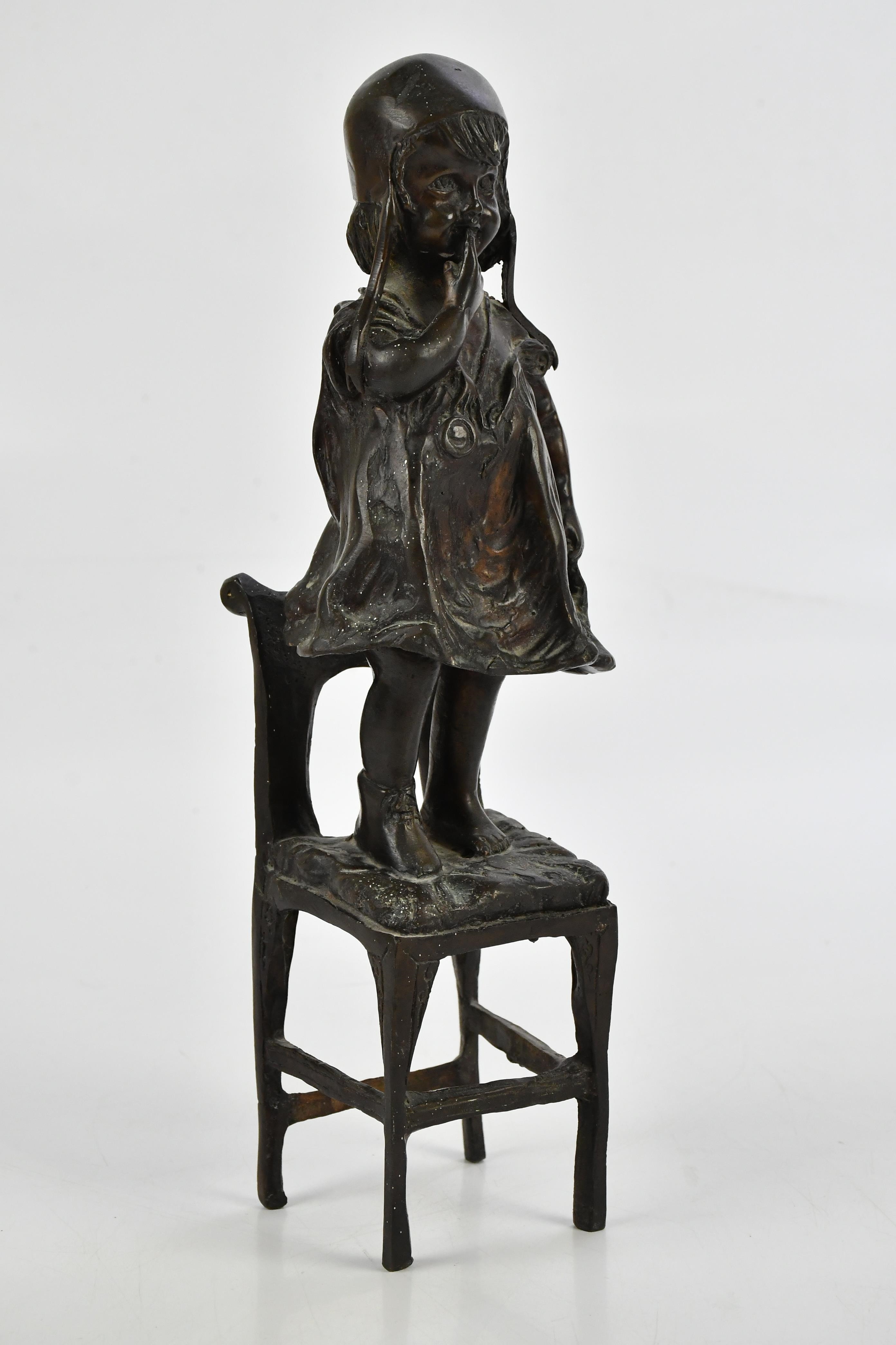 Pierre-Jules Mene | MENE; a bronze figure of a young girl standing on a ...