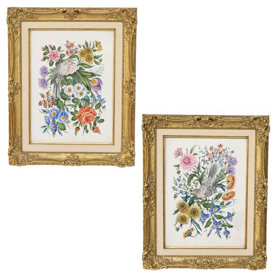 Edward Marshall Boehm | Floral and Mockingbird Porcelain Plaques (1970 ...