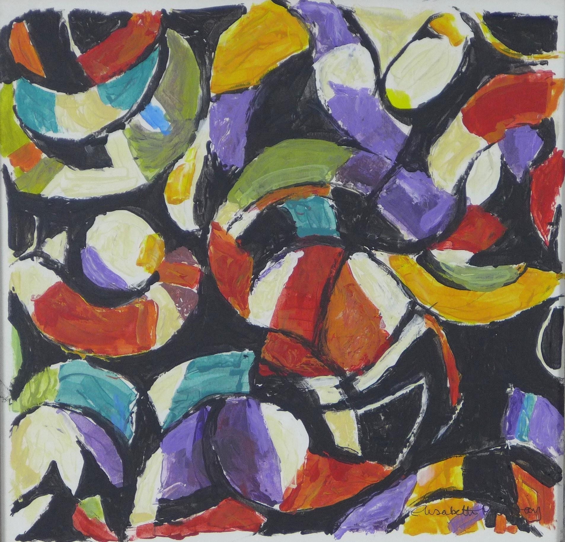 Elizabeth Murray | oil on board of interlocking forms | MutualArt