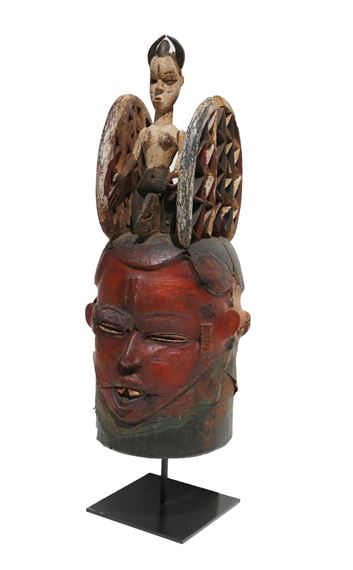 African School, 20th Century | Janus Mask with Horned Figure (Early ...