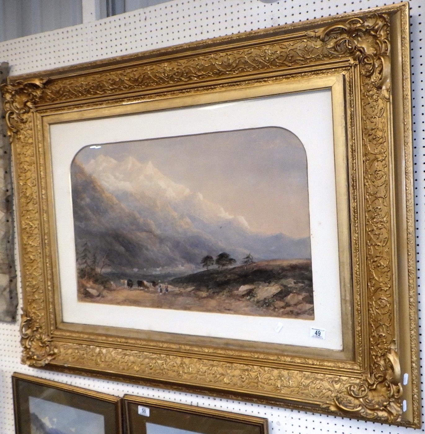 E. Tucker | large watercolour mountain landscape | MutualArt