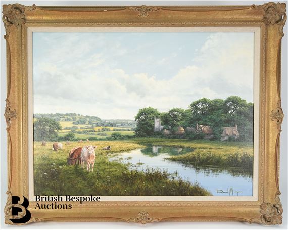 David Morgan | Cattle beside a stream | MutualArt