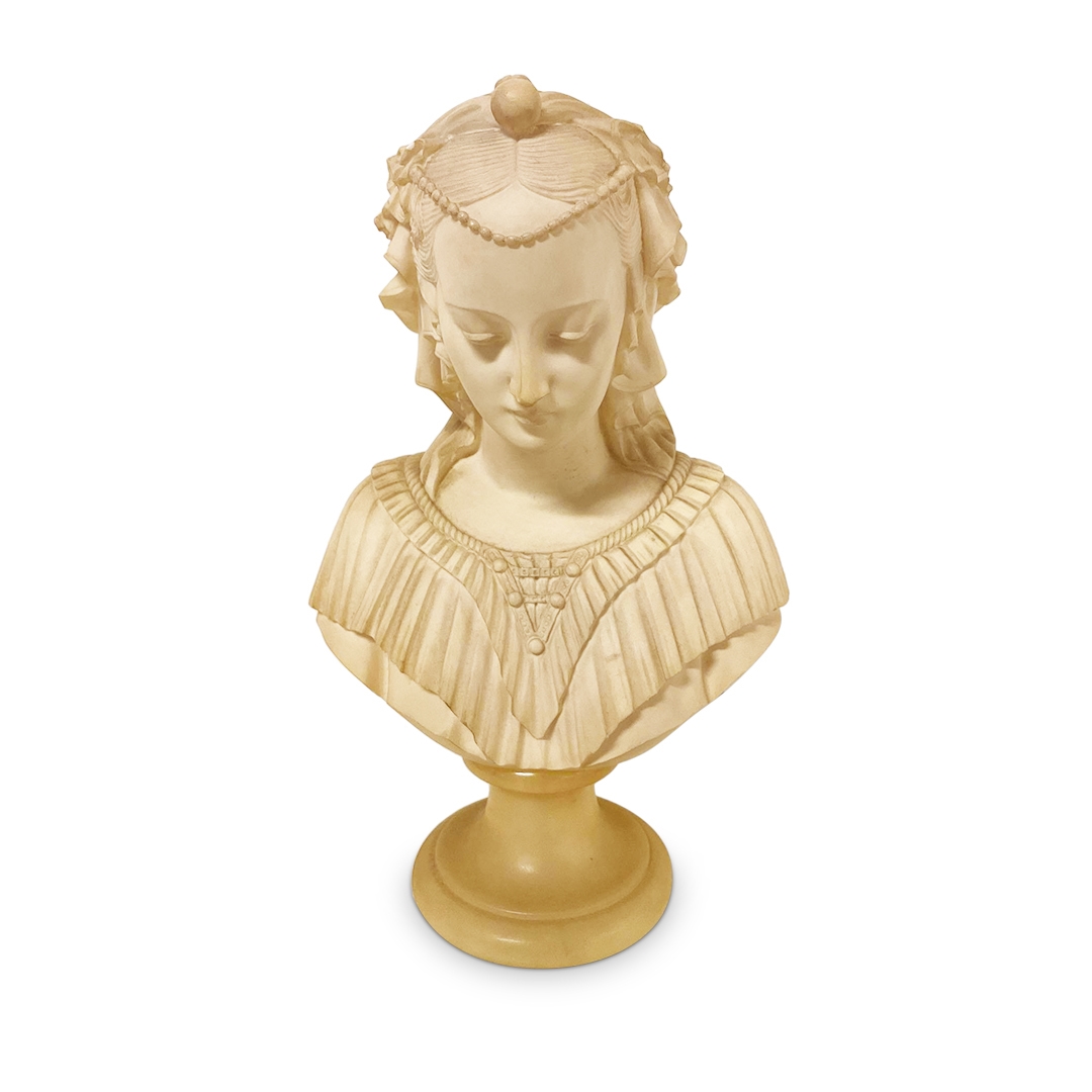 A. Giannelli | heavy alabaster composition bust of Angelica Maria by A. Giannelli | MutualArt