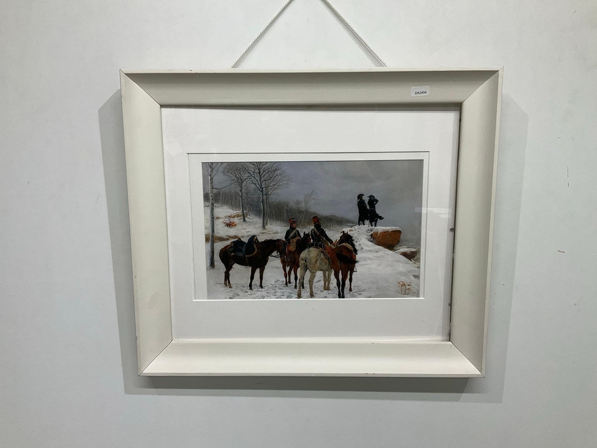 Jean-Louis-Ernest Meissonier | Group of Cavalry in the Snow | MutualArt