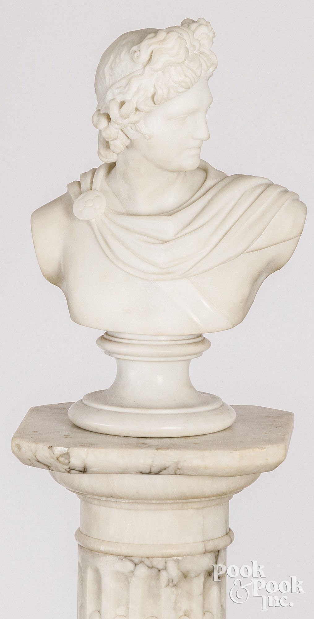 Italian School | Italian carved marble bust on pedestal | MutualArt
