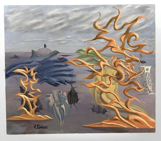 Derek Wilson | Surrealist landscape with sculptures | MutualArt