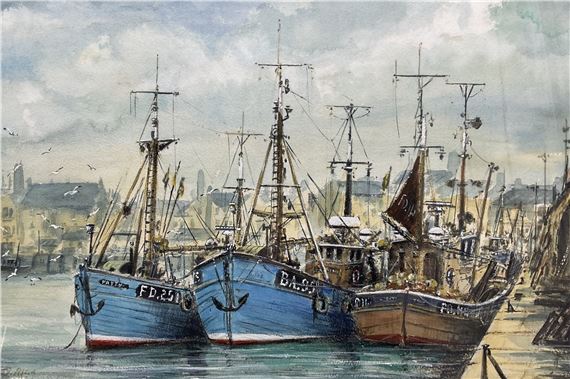 Jack Rigg | Fleetwood and Ballantrae Trawlers in Harbour | MutualArt