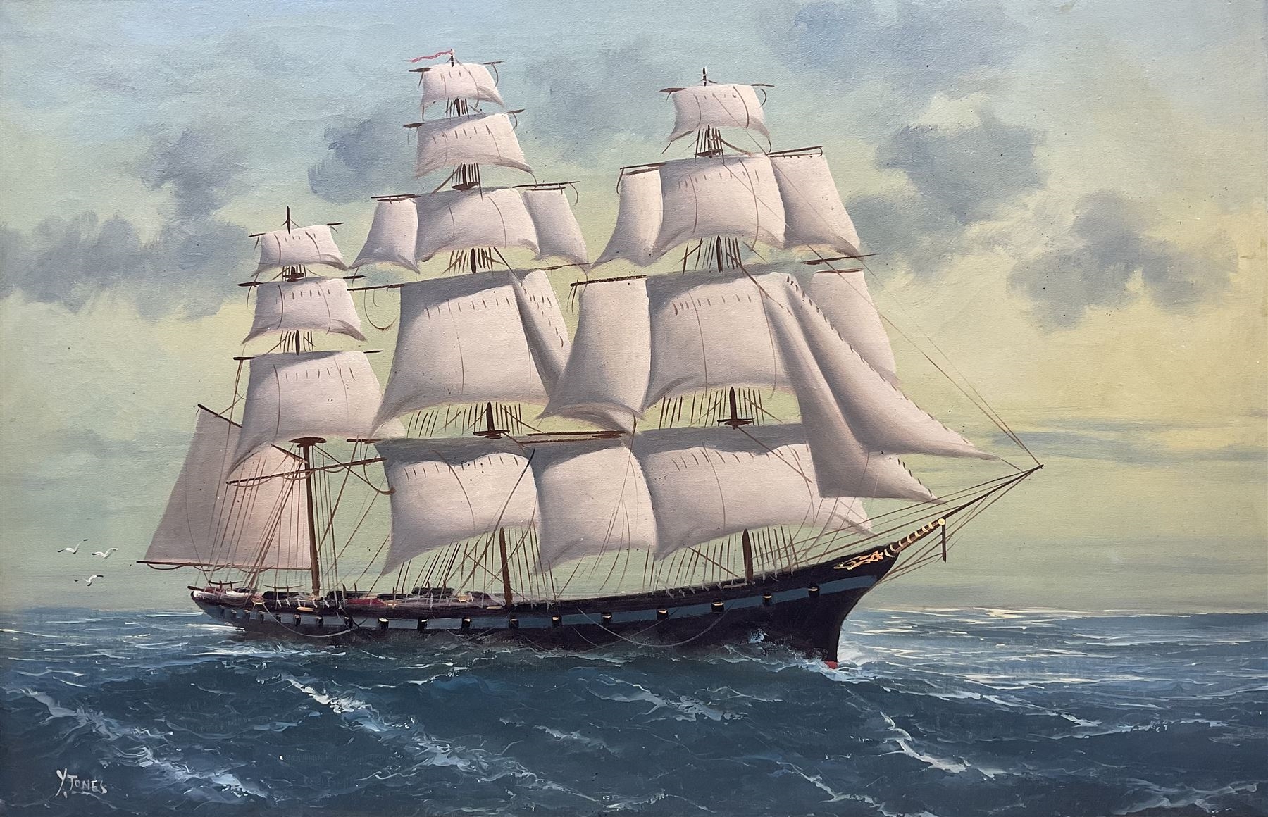 Jones | Sailing Ship on Choppy Waters | MutualArt