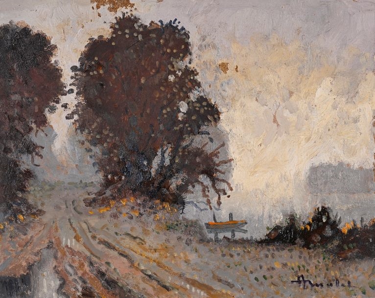 Albert Malet | Albert MALET (1905-1986) Path along the Seine in autumn ...