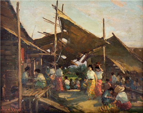 San Win | Market scene on road to Thaketh | MutualArt