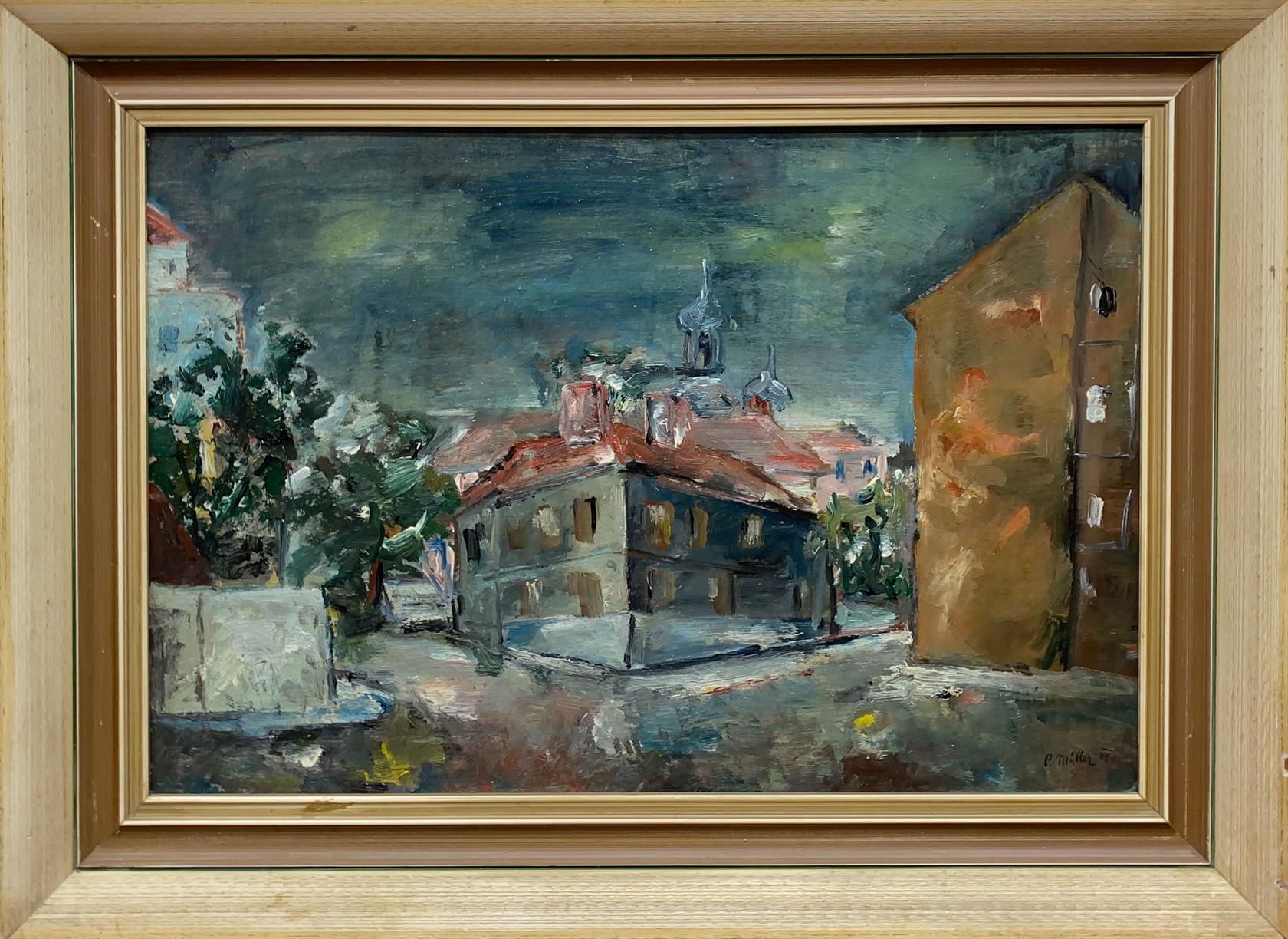Carl Joseph Müller | Pohled do ulice s domy | MutualArt