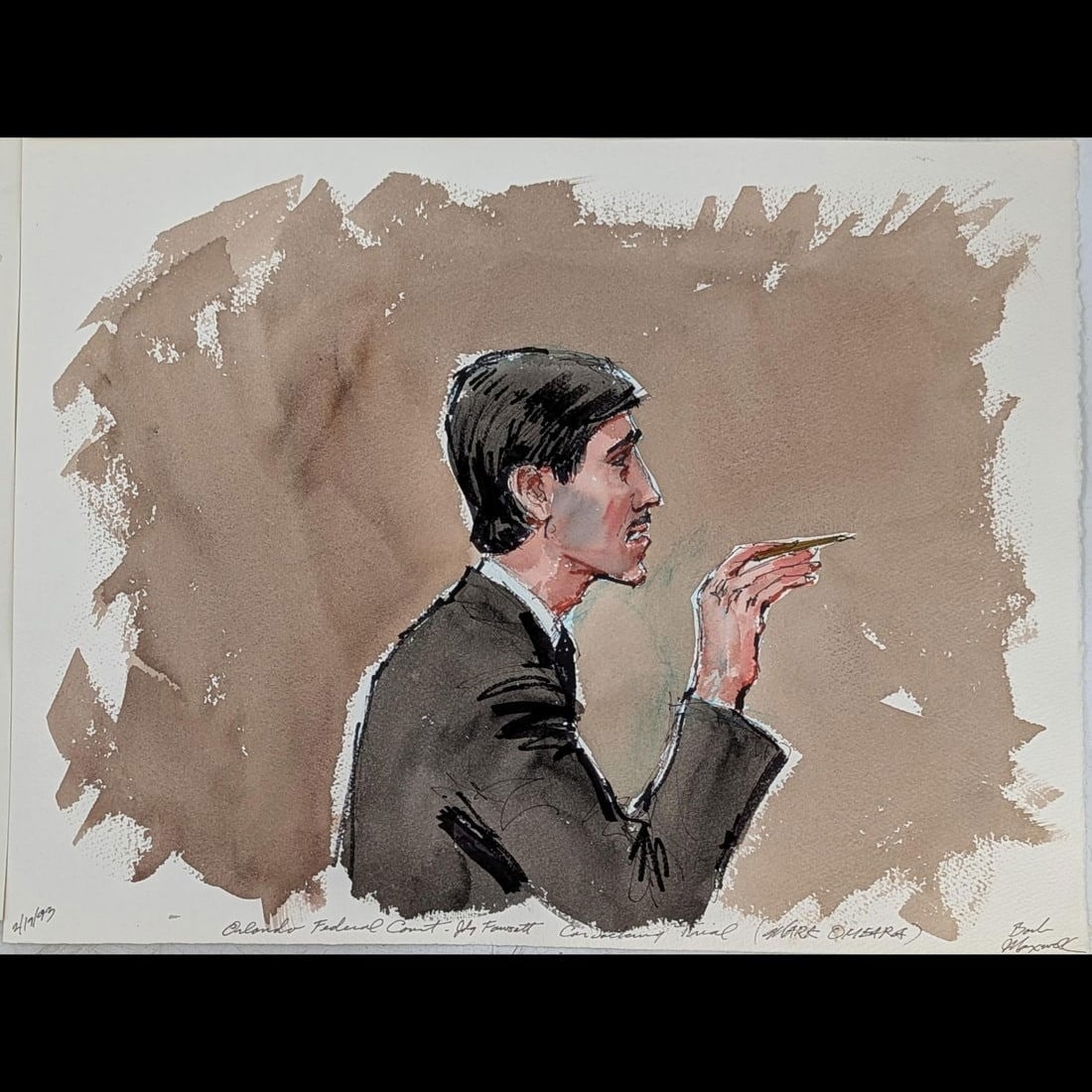 Barbara Maxwell | Set Of 4 Watercolor Courtroom Scene Paintings By ...