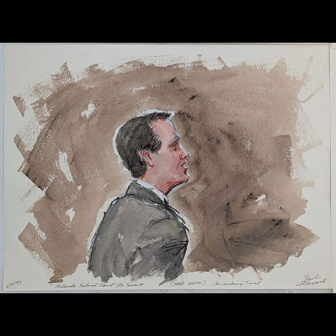 Barbara Maxwell | Set Of 4 Watercolor Courtroom Scene Paintings By ...