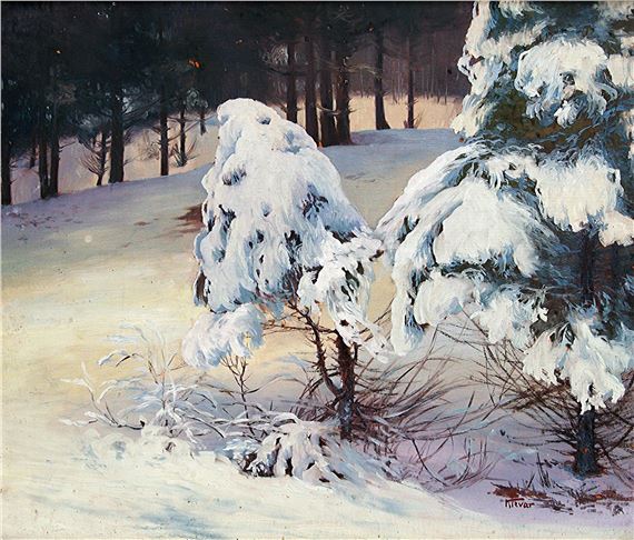 Jan Klevar | Zasněžené stromy | MutualArt