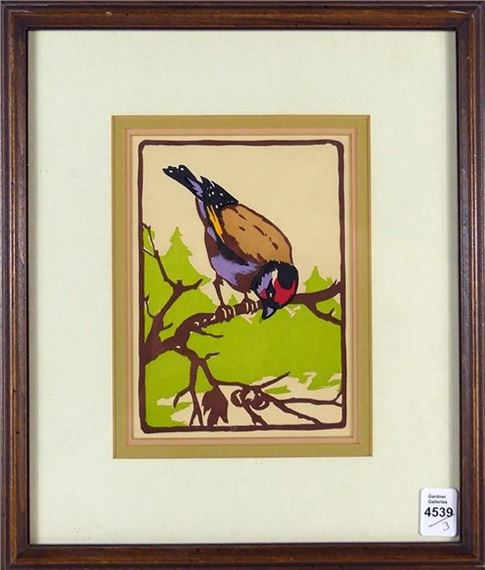 Ted Miller | A set of three woodblock prints on paper with hand ...