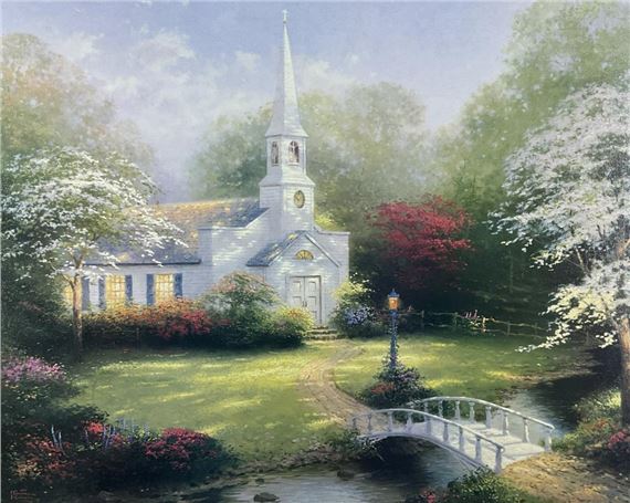 Thomas Kinkade | Thomas Kinkade Hometown Chapel Signed & Numbered ...