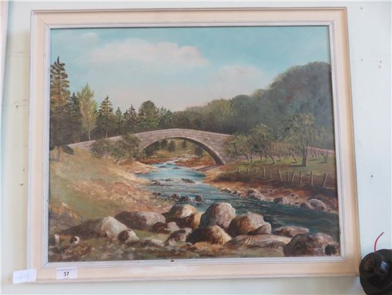 WILLIAM HAINING | Bridge on the River Gairn | MutualArt