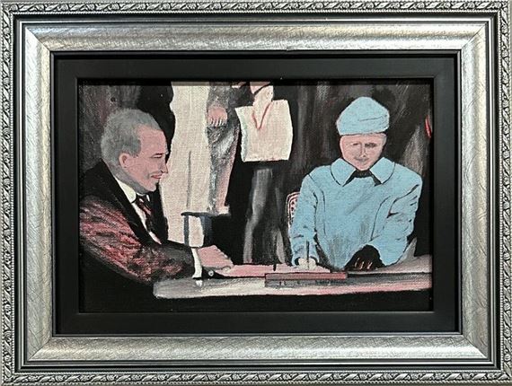 Queen Elizabeth | LEO B LEBLANC PAINTING - THE QUEEN SIGNS - 1982 (17 ...