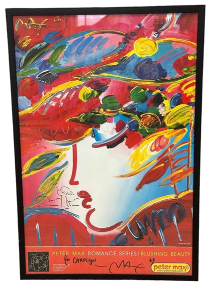 Peter Max | Peter Max Blushing Beauty Signed Poster with Drawing (1999) | MutualArt