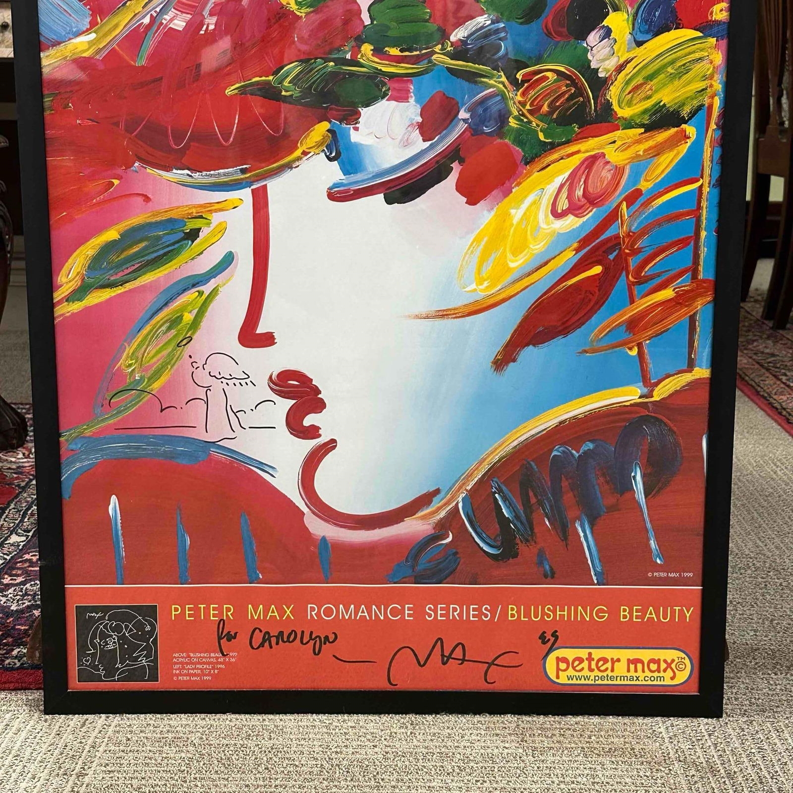 Peter Max | Peter Max Blushing Beauty Signed Poster with Drawing (1999 ...